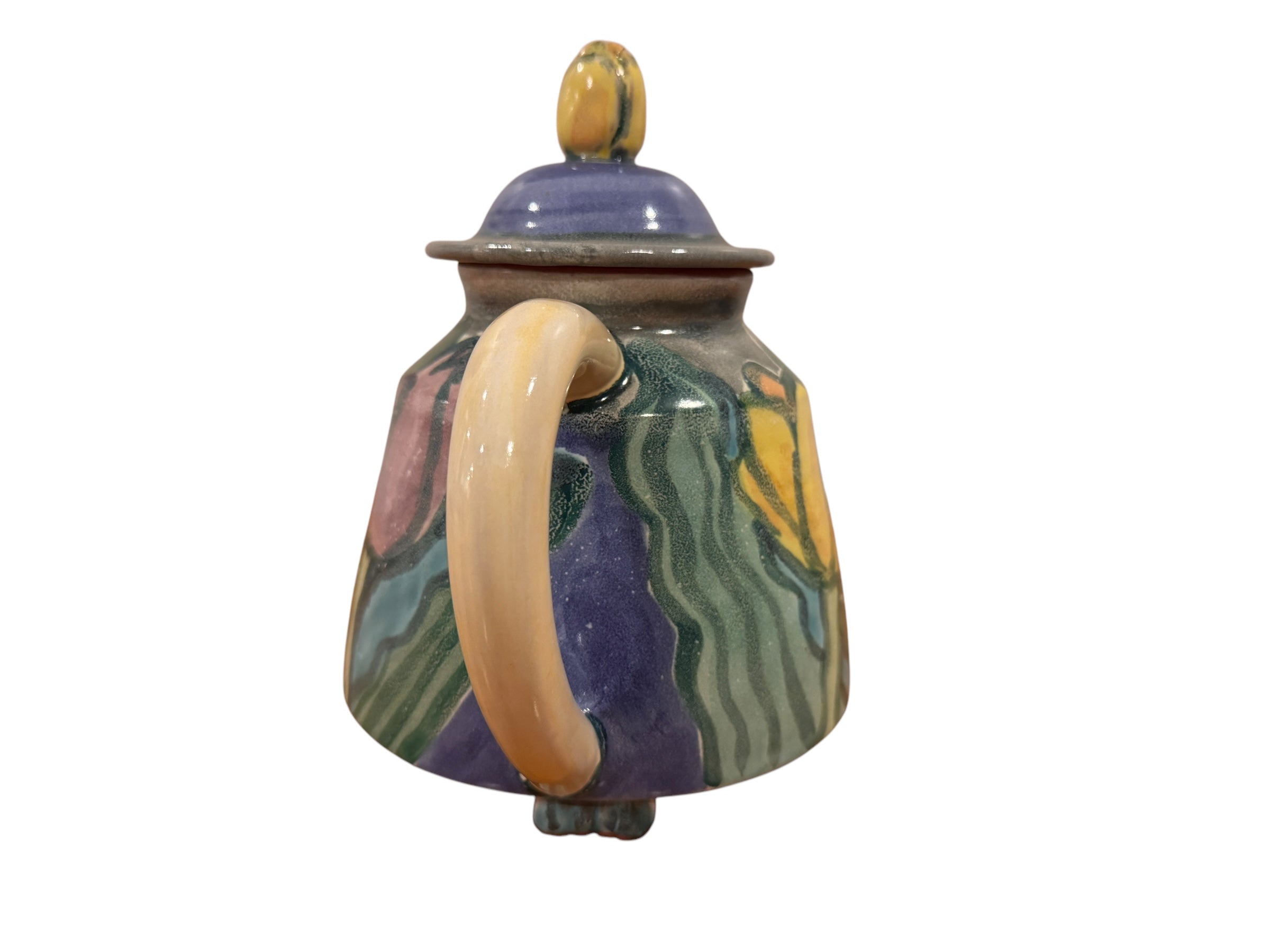 1990s Studio Pottery Floral Tea Pot Terracotta Ceramic – Portland Revibe