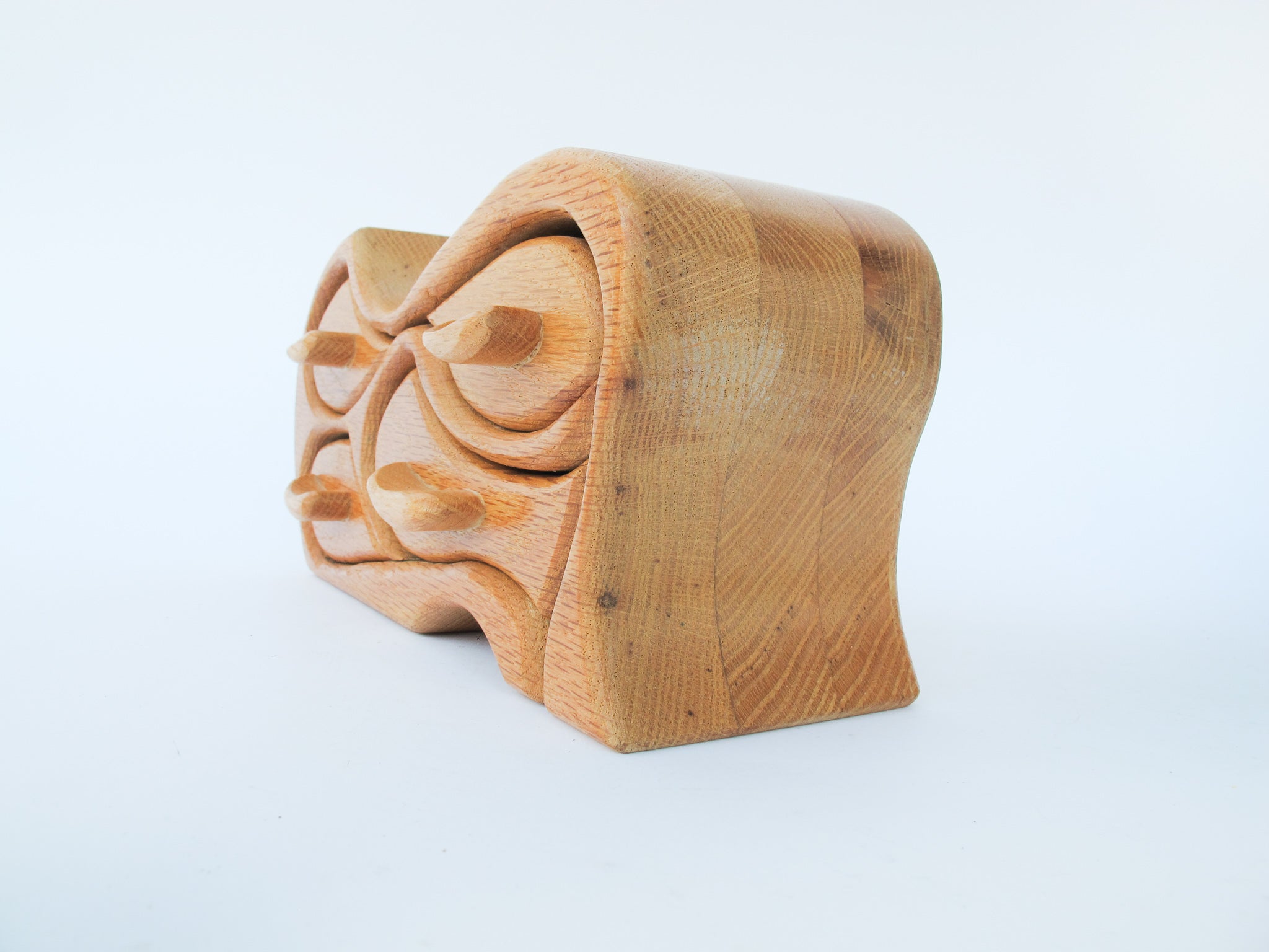 4 Drawer Oak Carved Curved Box Cabinet – Portland Revibe