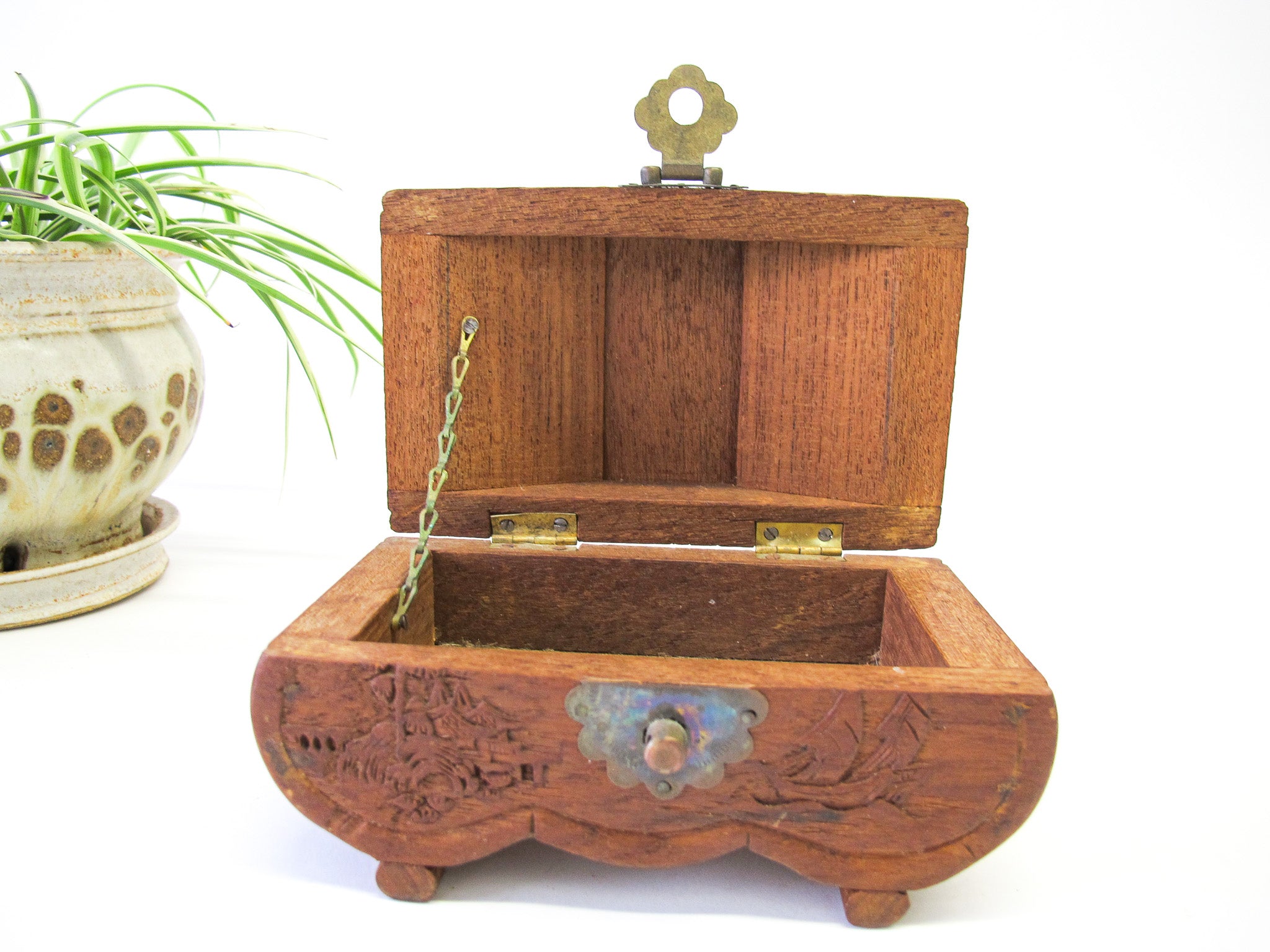 Wood Carved Teak Box – Portland Revibe