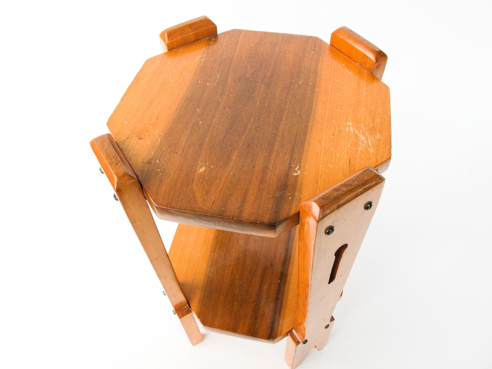 Hexagon Wood Table Plant Stand – Portland Revibe