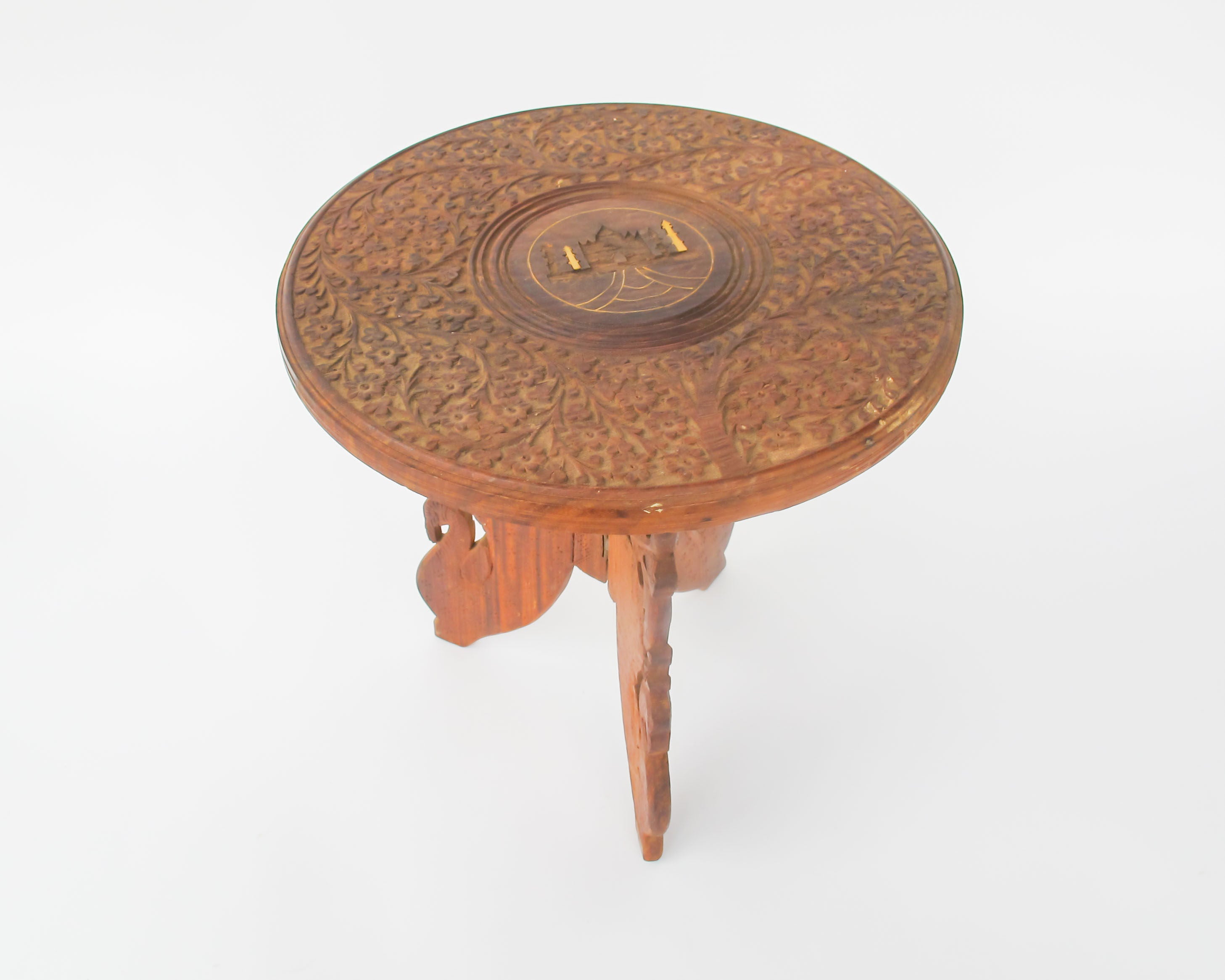 Medium Teak Table with Taj Mahal Detailing – Portland Revibe