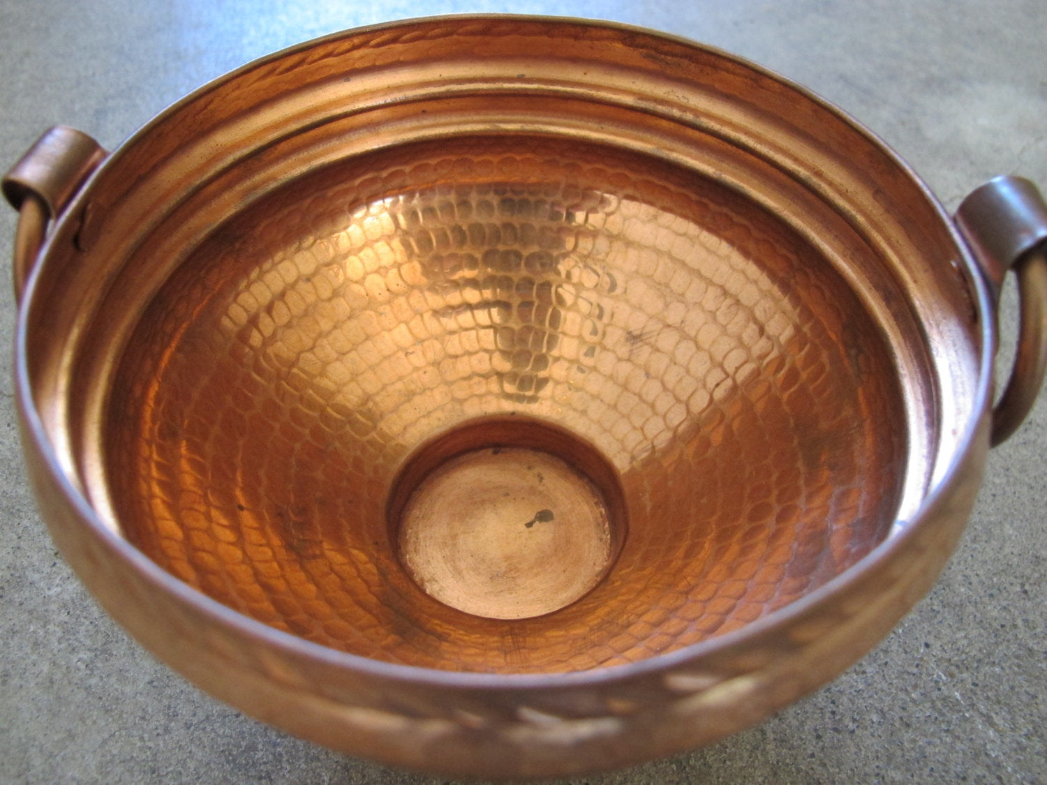 Mid-Century Hammered Solid Copper Mini Pot with Copper Base – Portland ...