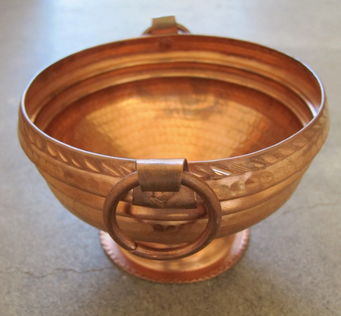 Mid-Century Hammered Solid Copper Mini Pot with Copper Base – Portland ...
